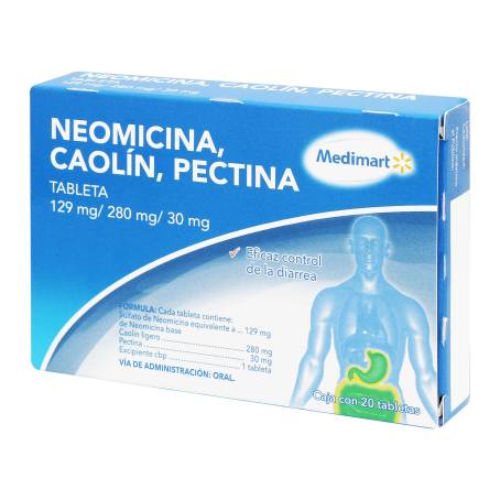 NEOMICINA/ CAOLIN/ PECTINA 129/280/30MG CAJA CON 20, 60% OFF