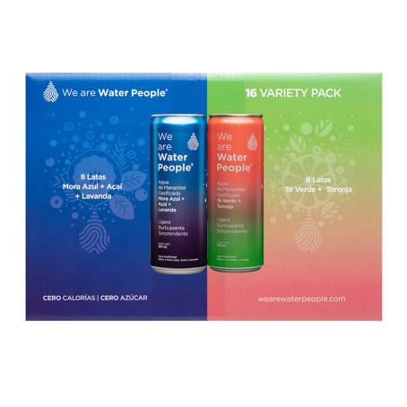 Agua Gasificada Water People Variedad de Sabores 16 pzas de 355 ml ...