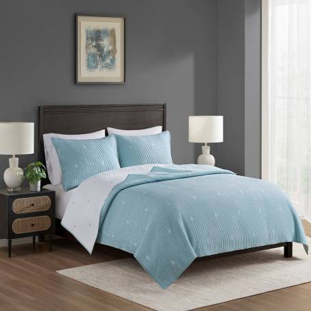 Set de Colcha Reversible King Size Member's Mark Azul 3 pzas | Sam's Club